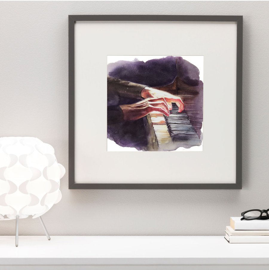 Piano Player Watercolour: Olga Beliaeva Watercolour | Artfinder