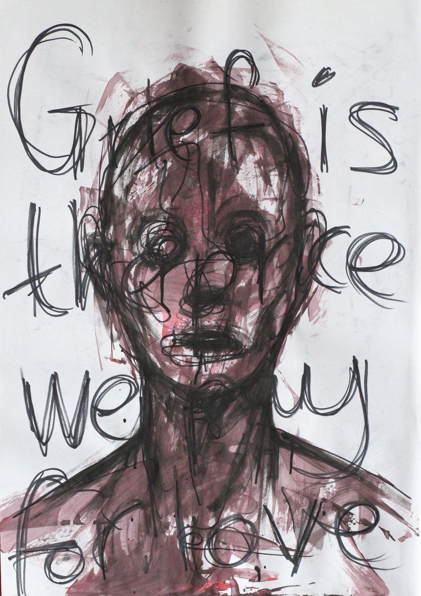 Grief is the price we pay for love Mixed-media painting: Mark Barrable ...