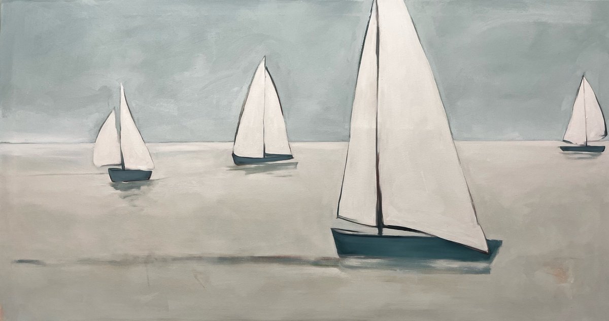 My boat first Oil painting: Romuald Mulk Musiolik | Artfinder