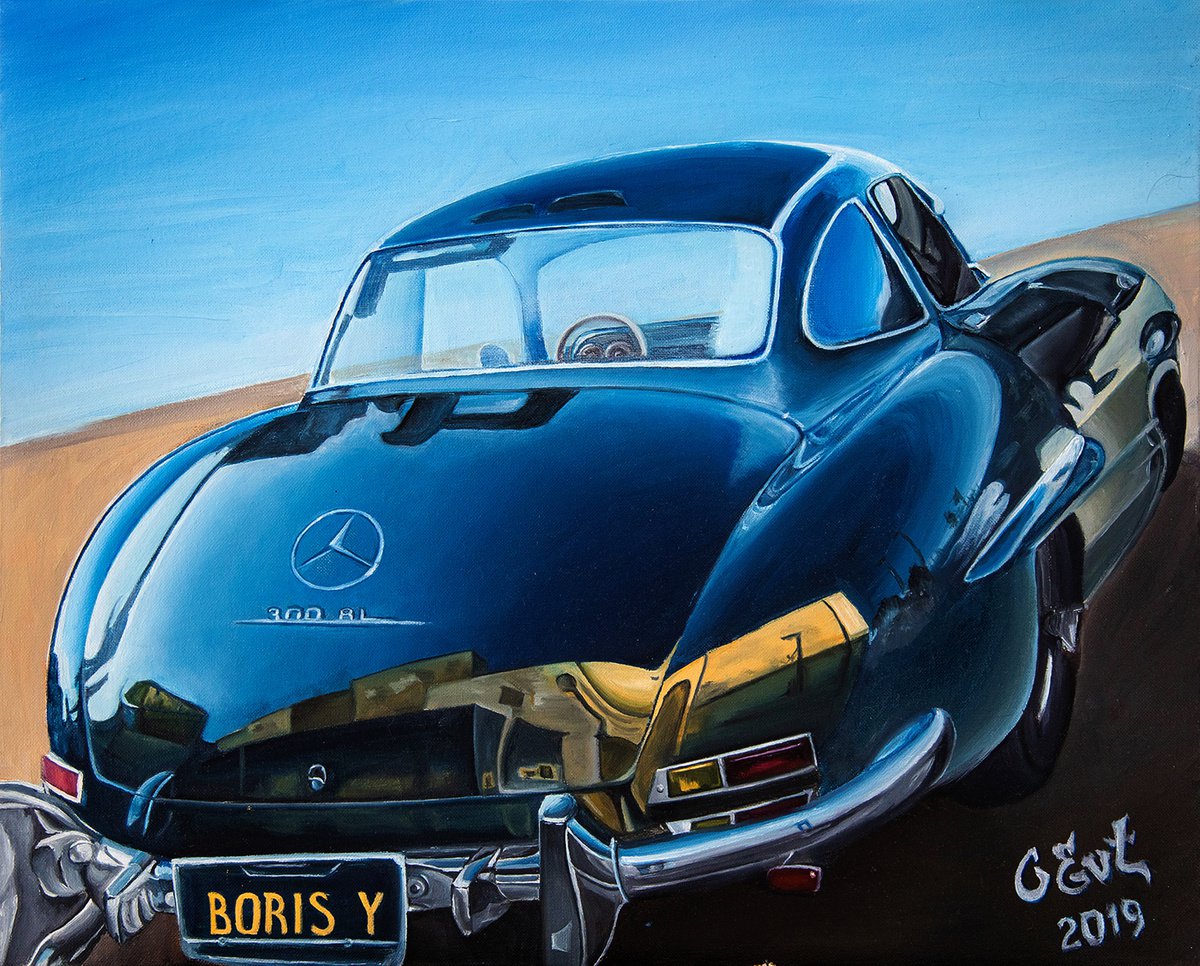 Mercedes-Benz 300 SL 1954 Oil painting: Oksana Siciliana | Artfinder