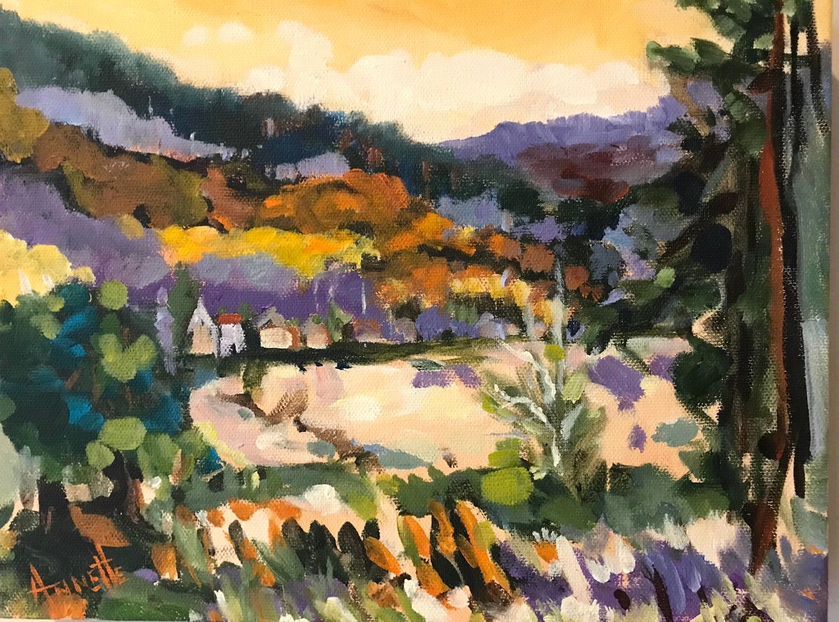 Petite Village Province Acrylic painting by Annette Wolters | Artfinder