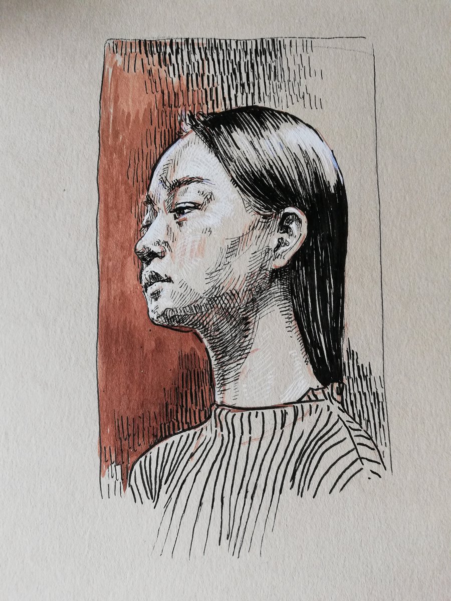 Little portrait. Cross hatching art | Artfinder