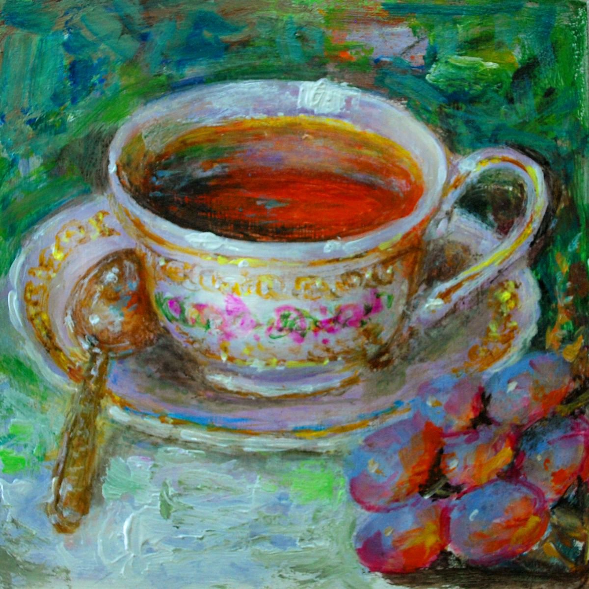 Green tea Acrylic painting by Vishalandra Dakur | Artfinder