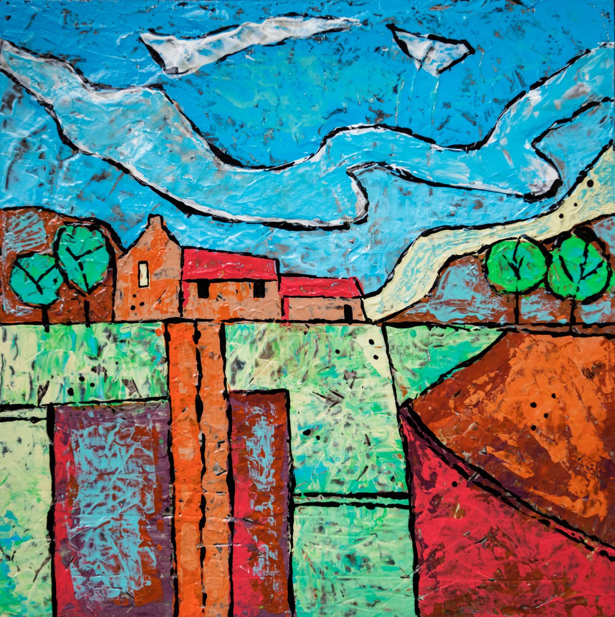 Structural landscape 2 Acrylic painting: Ariadna de Raadt | Artfinder