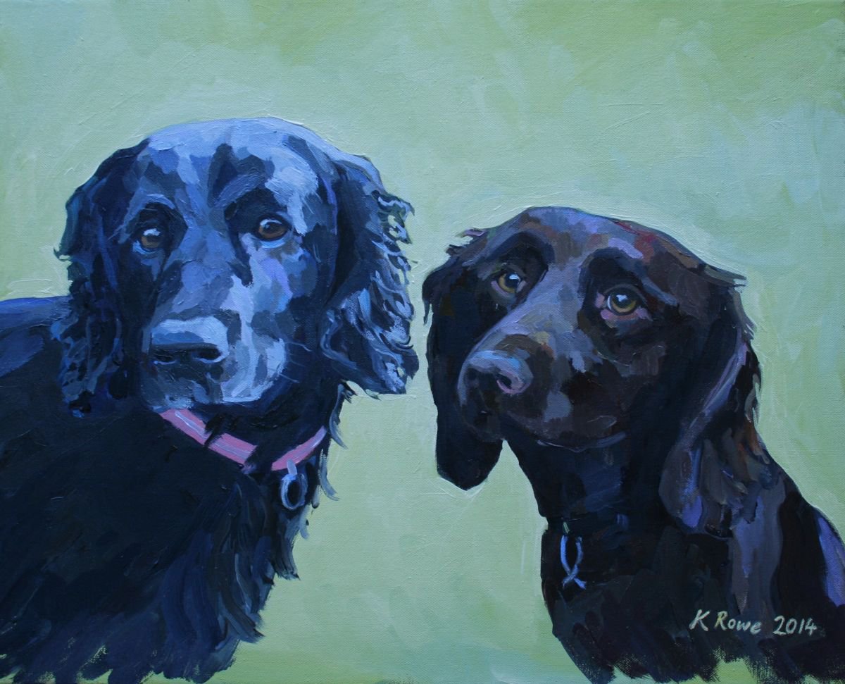 Portrait of Archie and Chox Painting: Katharine Rowe | Artfinder