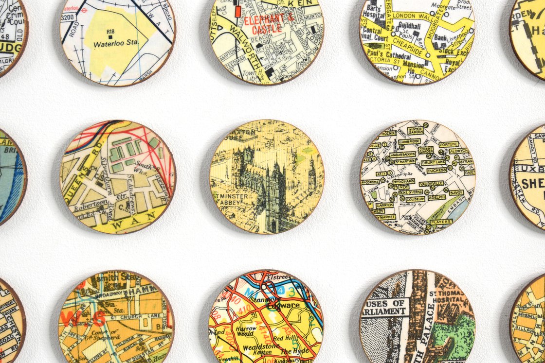 London Rainbow 3D Map Dots Collage Collage: Amelia Coward | Artfinder