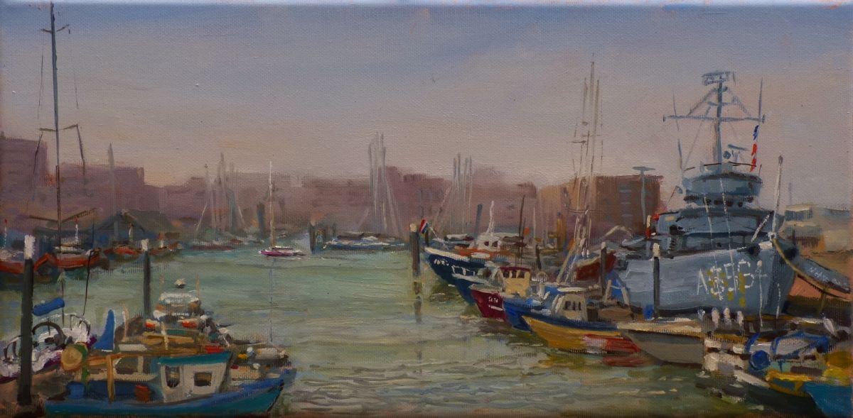 Colourful Harbour scenes series #2 Oil painting by alberto valentini ...