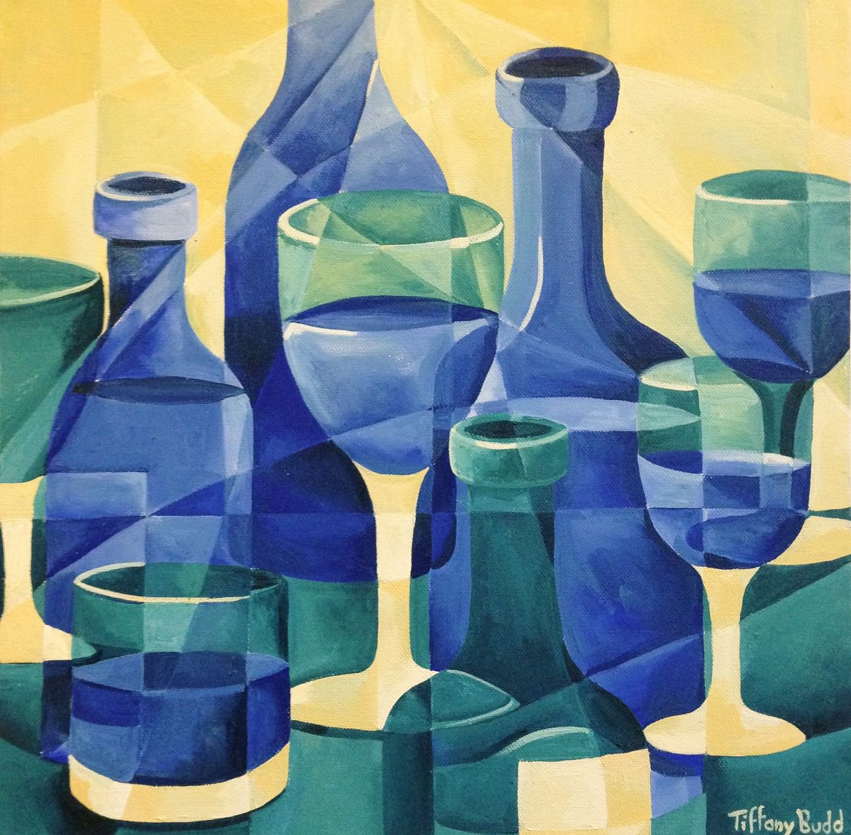 Blue Glass Acrylic painting: Tiffany Budd | Artfinder