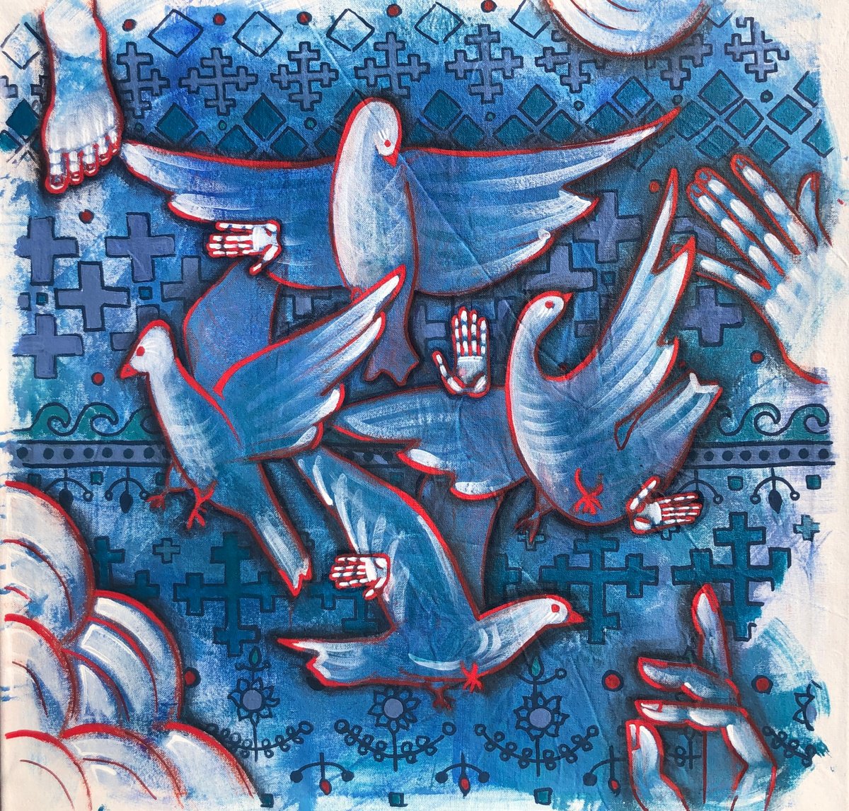 Sea Bird Dance Acrylic painting: Yuliia Chaika | Artfinder