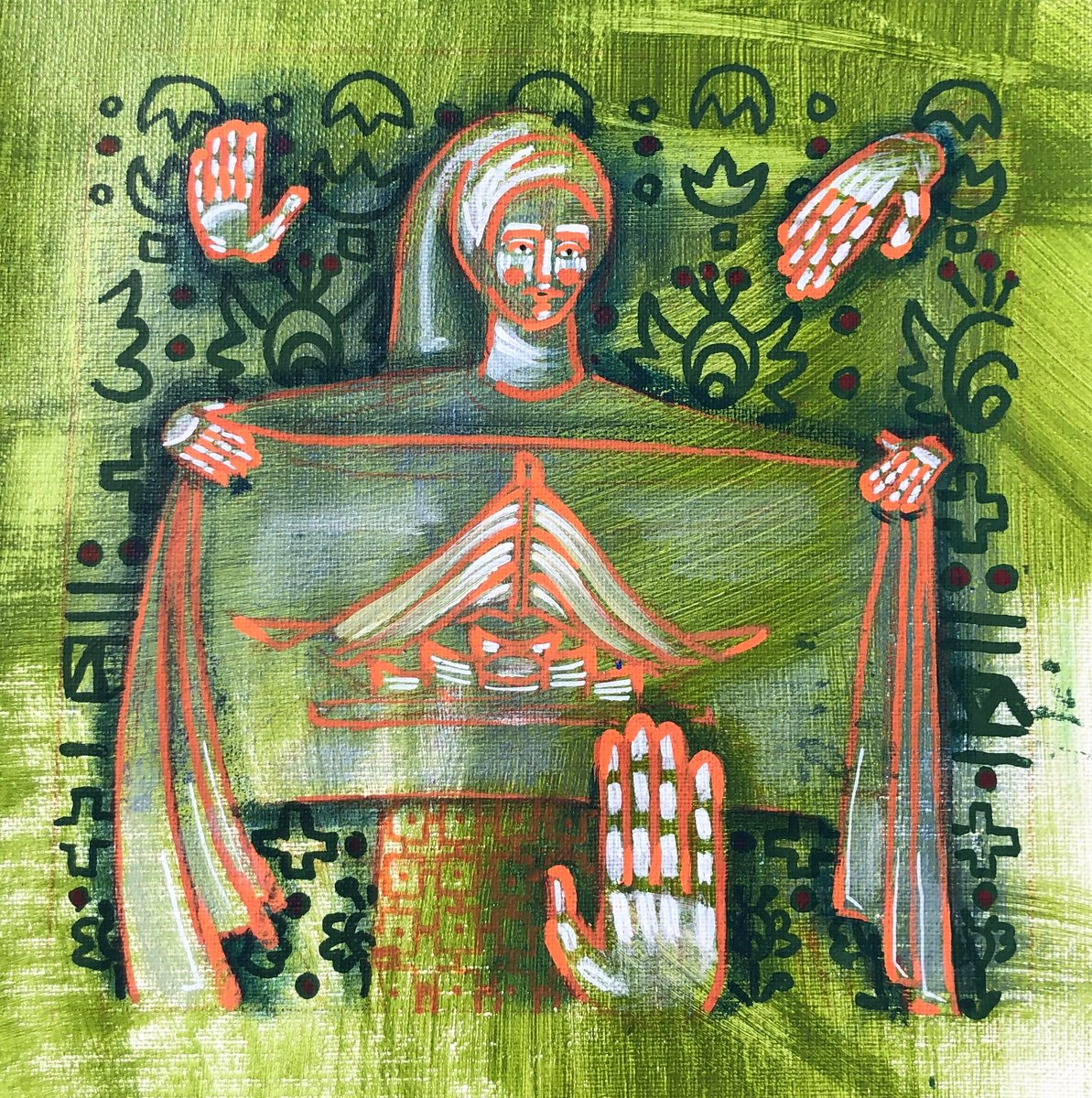 «Modernism. Kyiv scene- Shell Acrylic painting: Yuliia Chaika