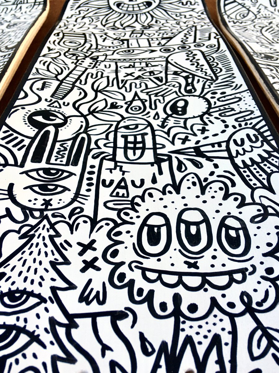 Custom Painted Skateboard Decks (Triptych) Mixed-media sculpture by ...