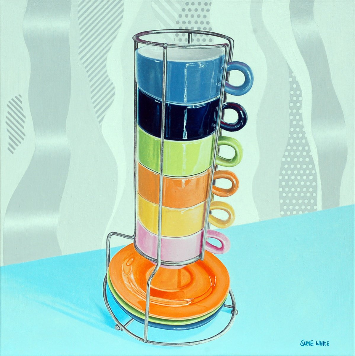 Espresso Cup Stack Acrylic painting: Steve White