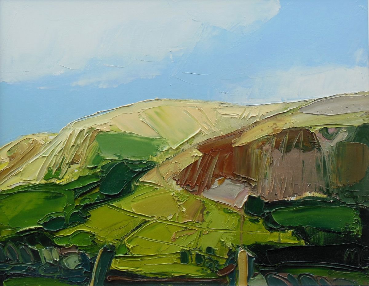 Patchwork Hills Oil painting by Ben McLeod | Artfinder