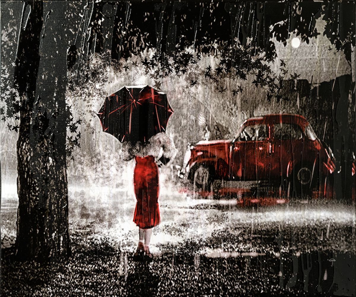 'Lady in Red' Collage by Ewa Czarniecka | Artfinder