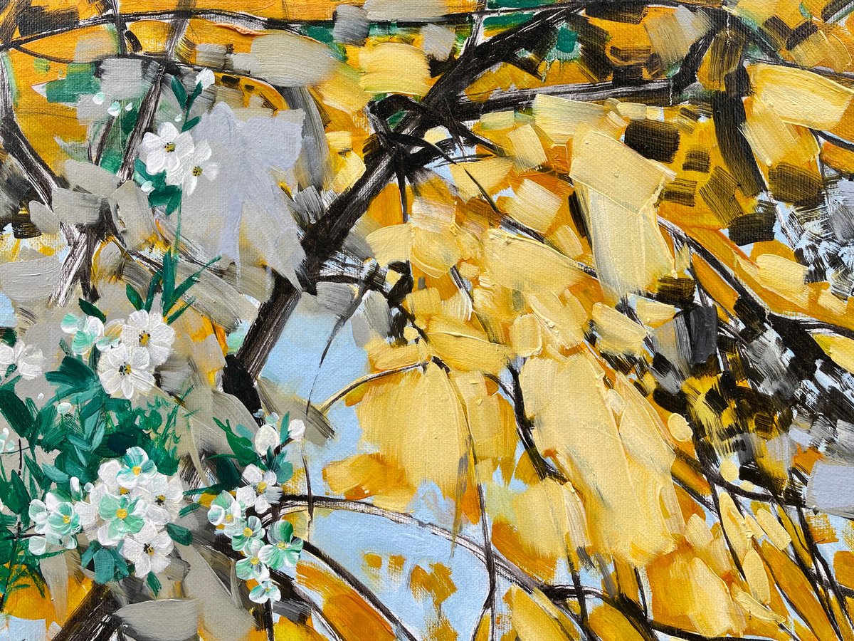 Yellow brunch Oil painting by Tina Ding | Artfinder