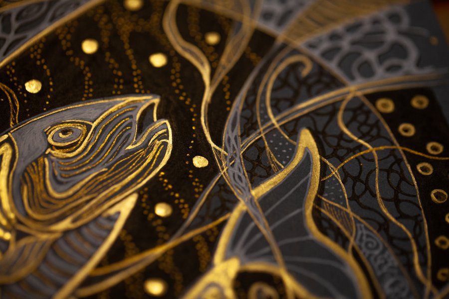 "Golden carp" Drawing: Fefa Koroleva | Artfinder