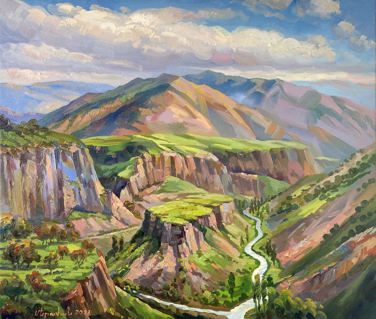 Spring in Garni Oil painting: Meruzhan Khachatryan | Artfinder