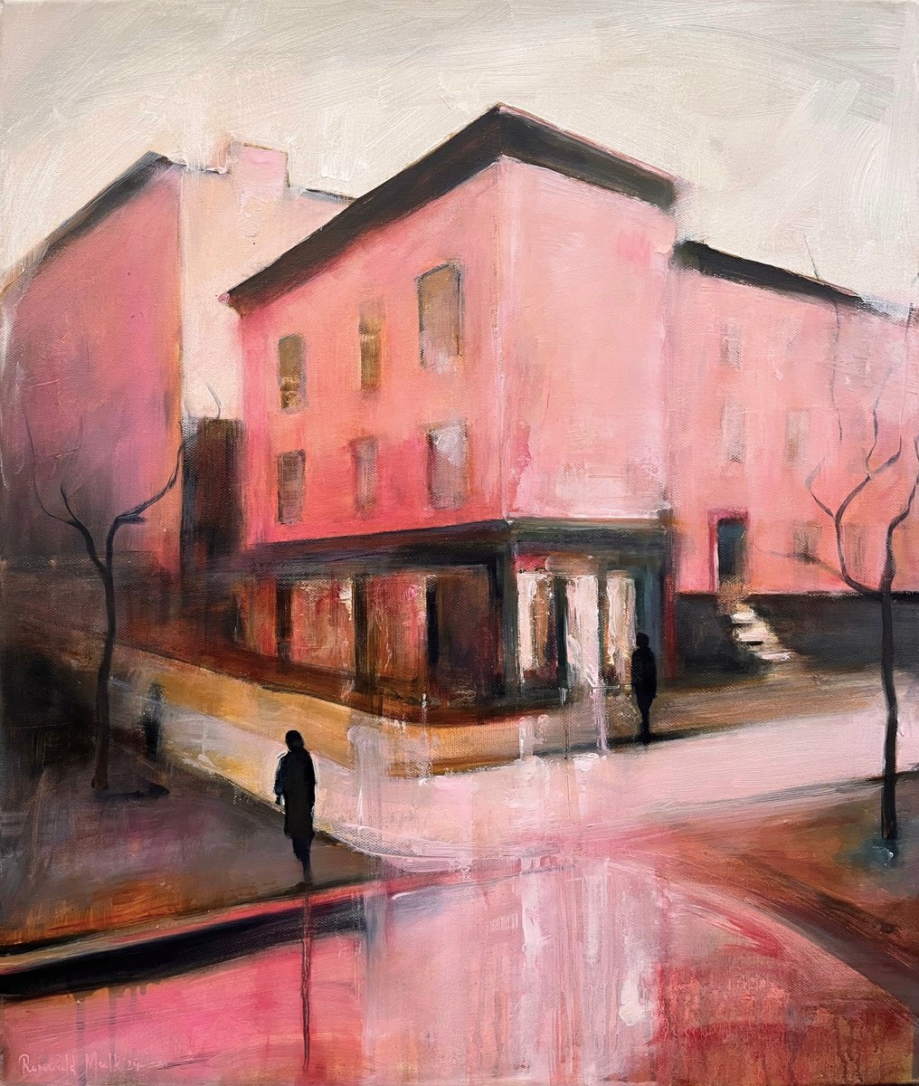 Rouge Orchidee Bar Corner Oil painting: Romuald Mulk Musiolik | Artfinder