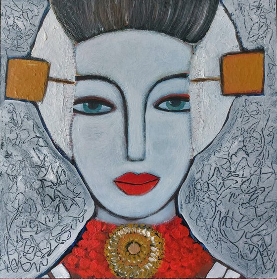 Zeelandic Girl (Zeeuws Meisje 3) Acrylic painting by Nelly van ...