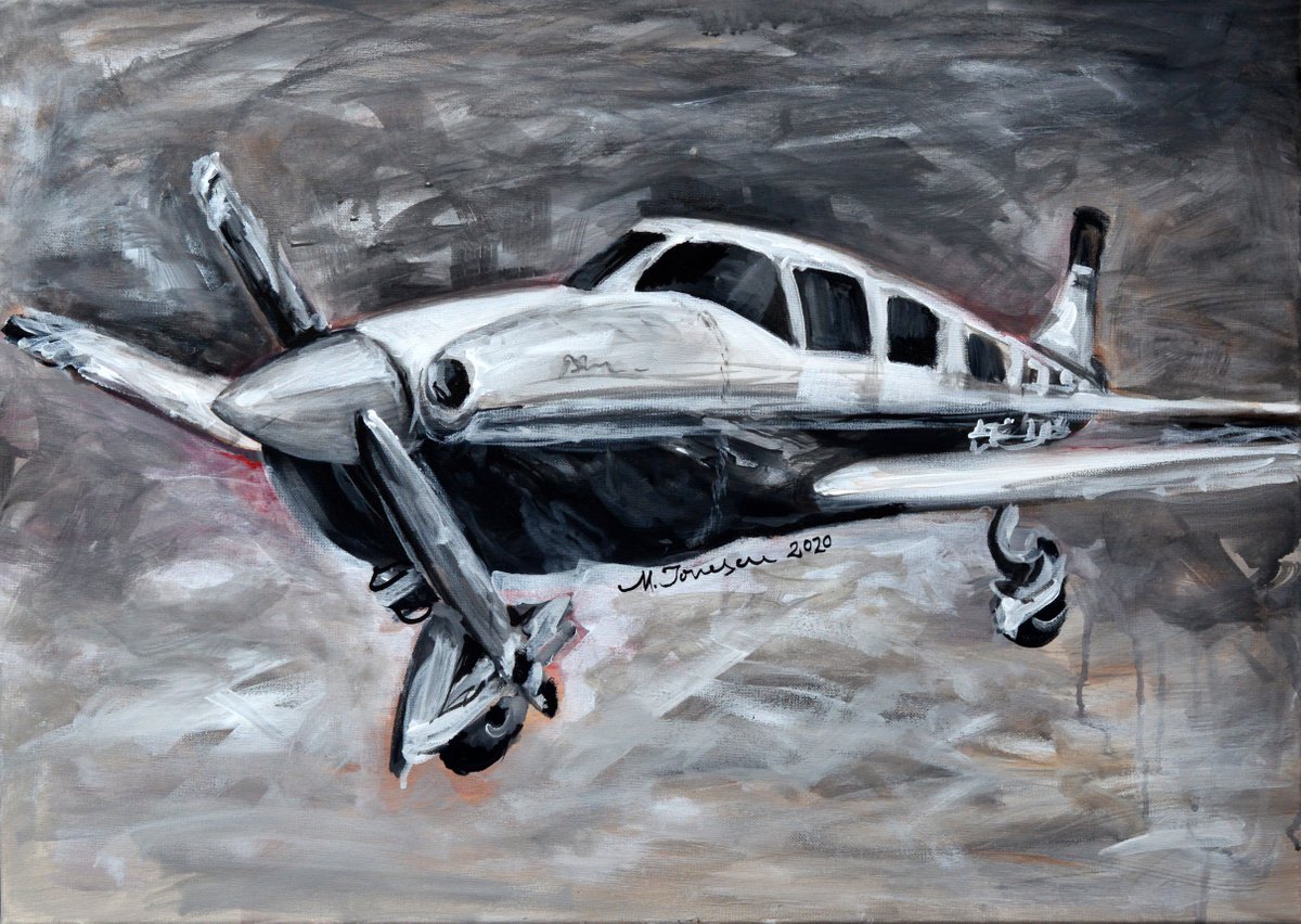 Commission artwork for a pilot Acrylic painting by Mihaela Ionescu ...