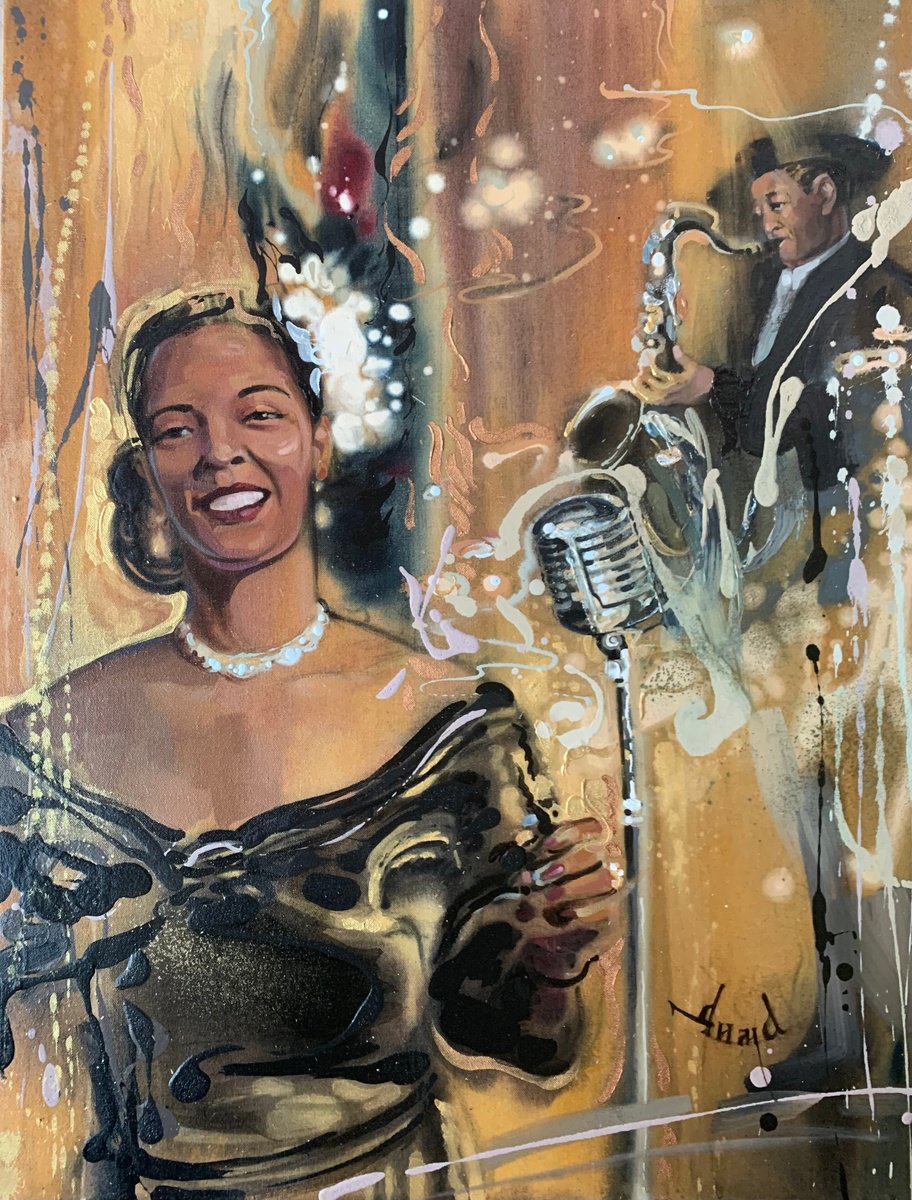 Billie Holiday and Lester Young Acrylic painting: Dmitri Miletskii ...