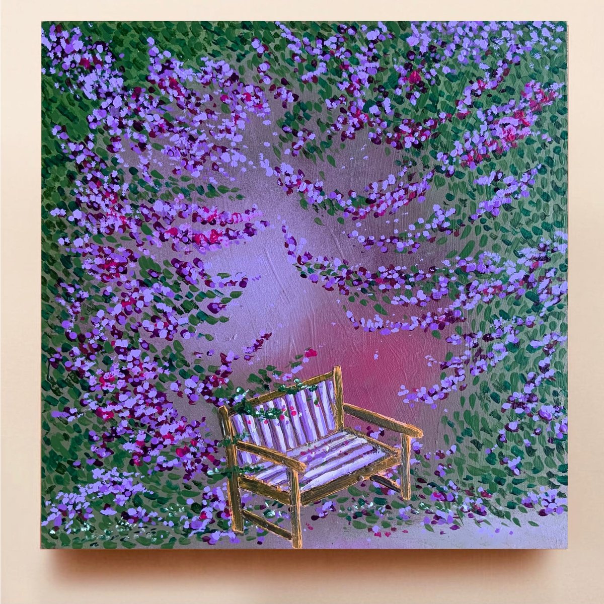 Under the Jacaranda Tree Mixed-media painting: Hiranya R | Artfinder