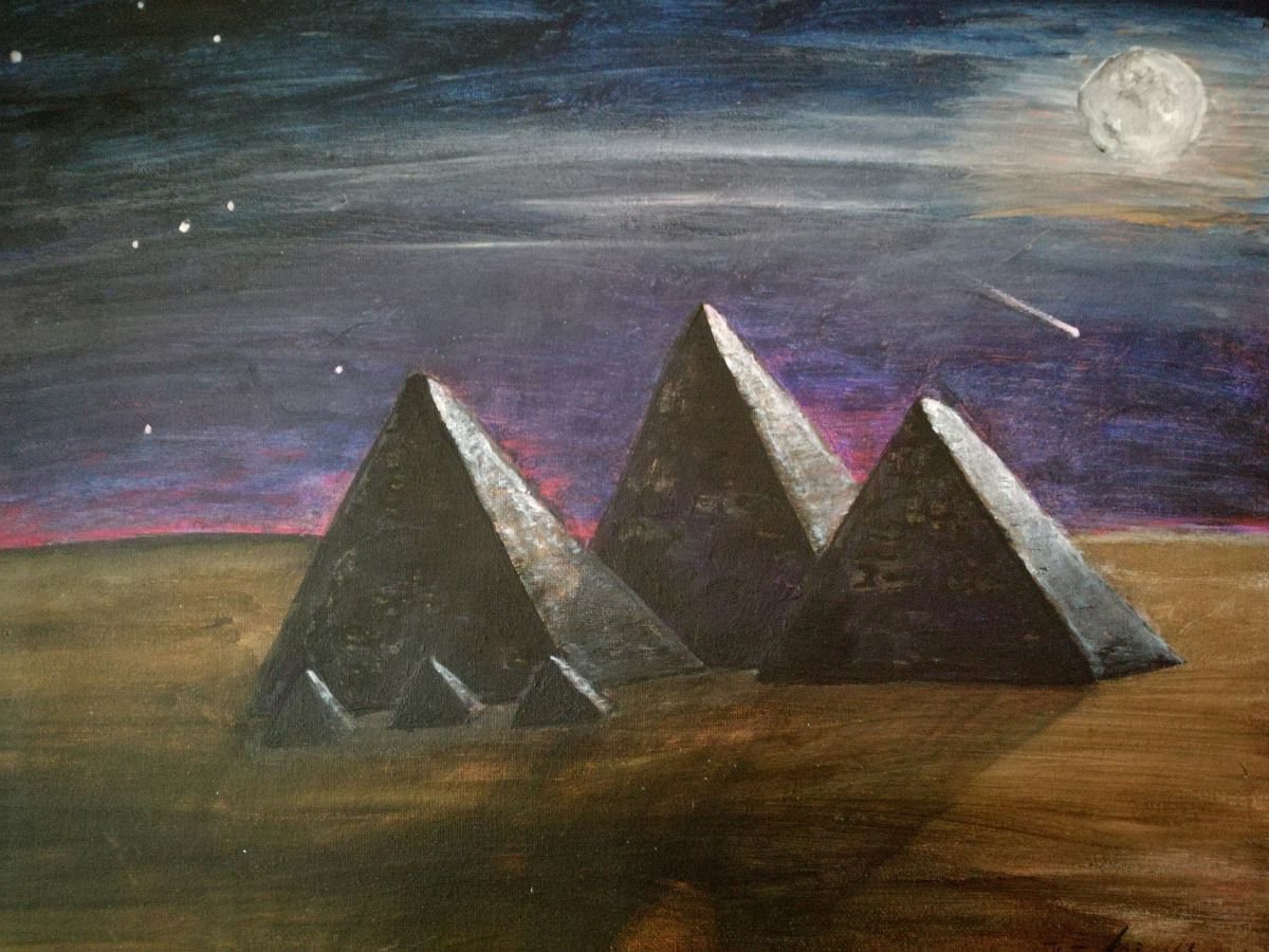 Giza Pyramids with Orion constellation shooting | Artfinder