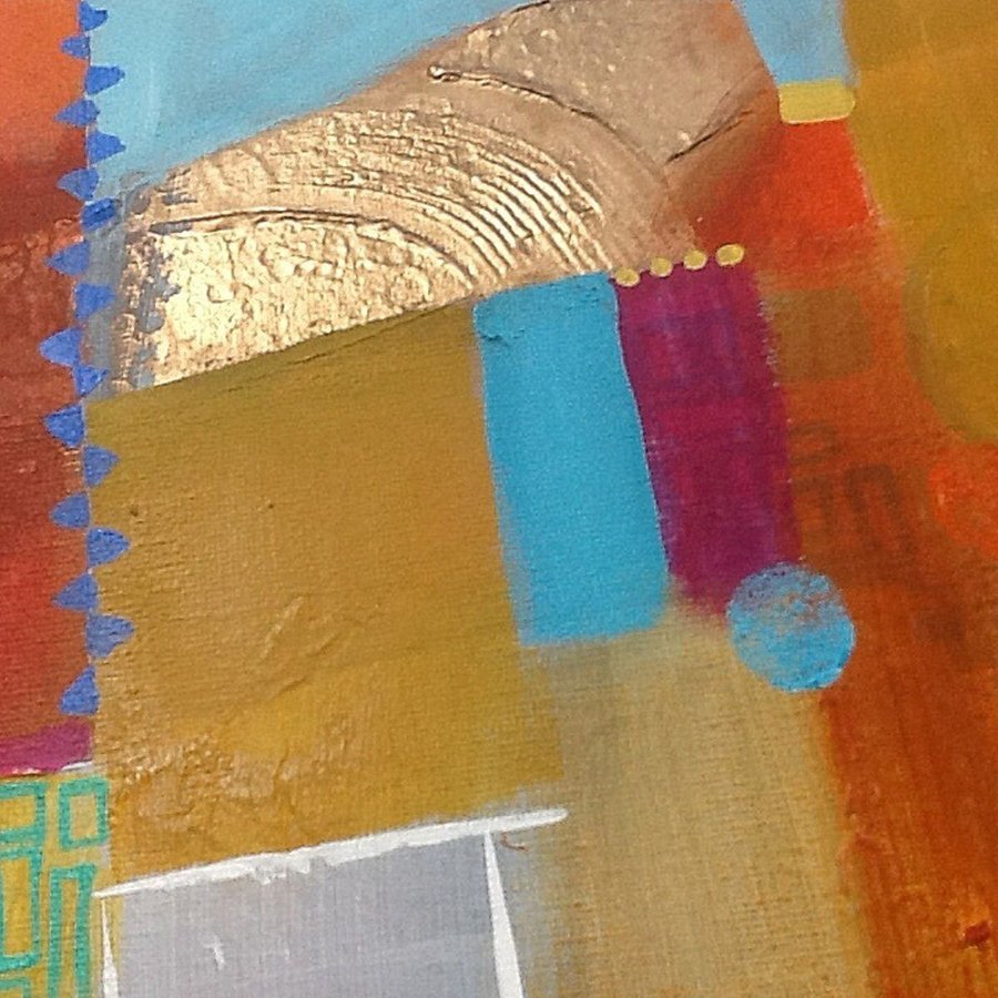 Indian Yellow Hue Mixed-media painting by Rashna Hackett | Artfinder