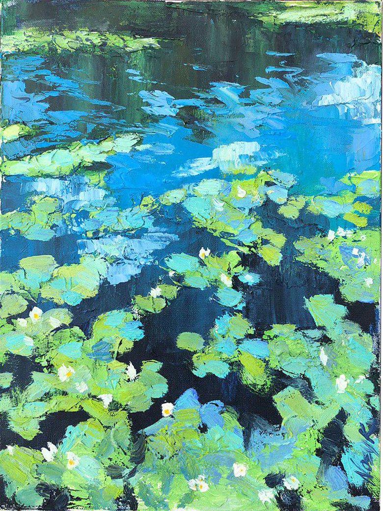 Green Oil painting by Nataliia Nosyk | Artfinder