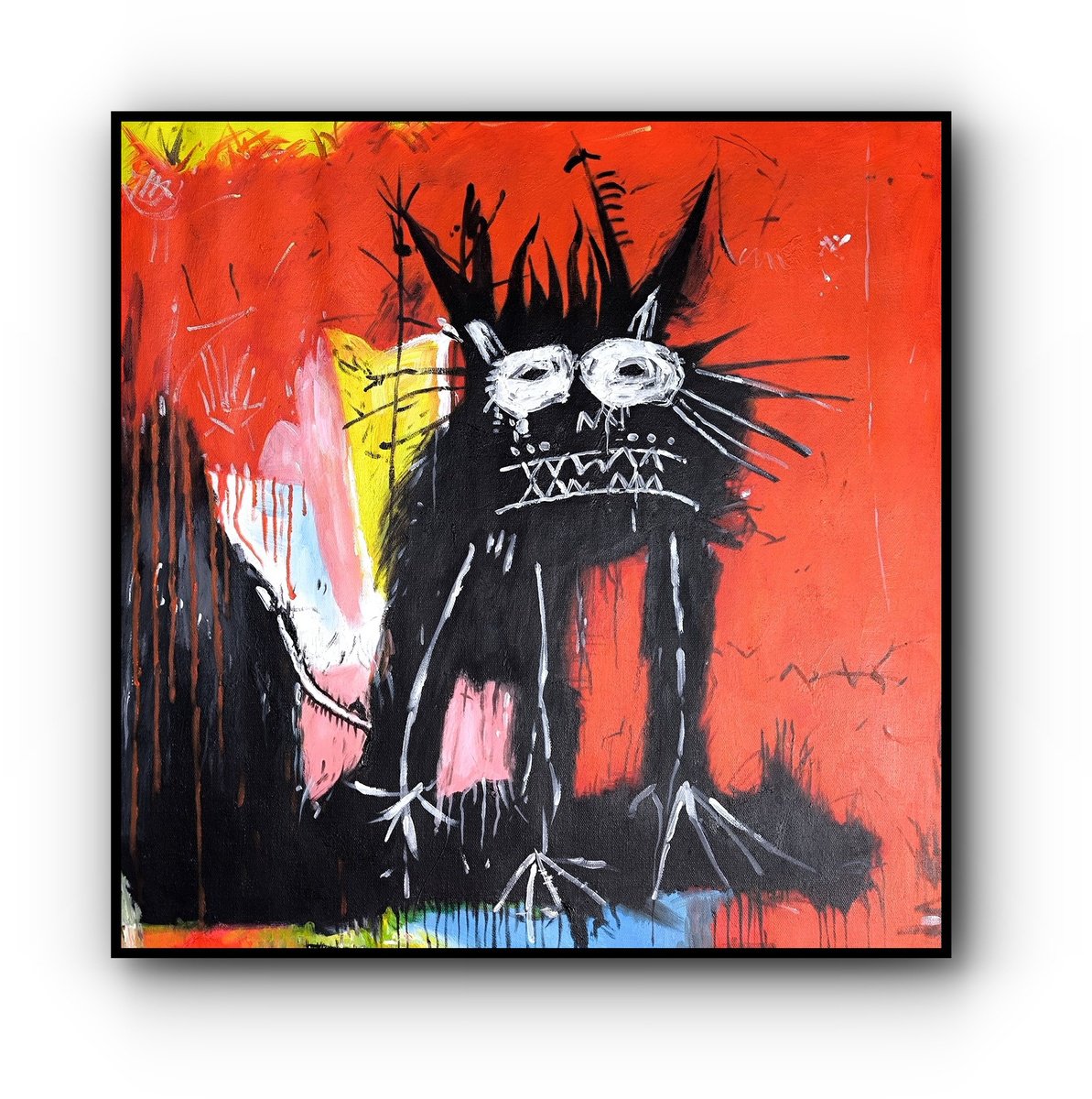 GRUMPY DOG Acrylic painting: Angel | Artfinder