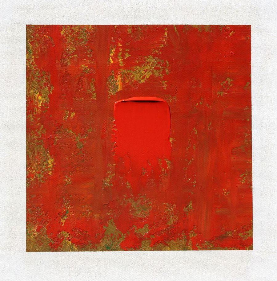 Abstract Little Red Painting Panel I (36x36 inches) Acrylic painting ...