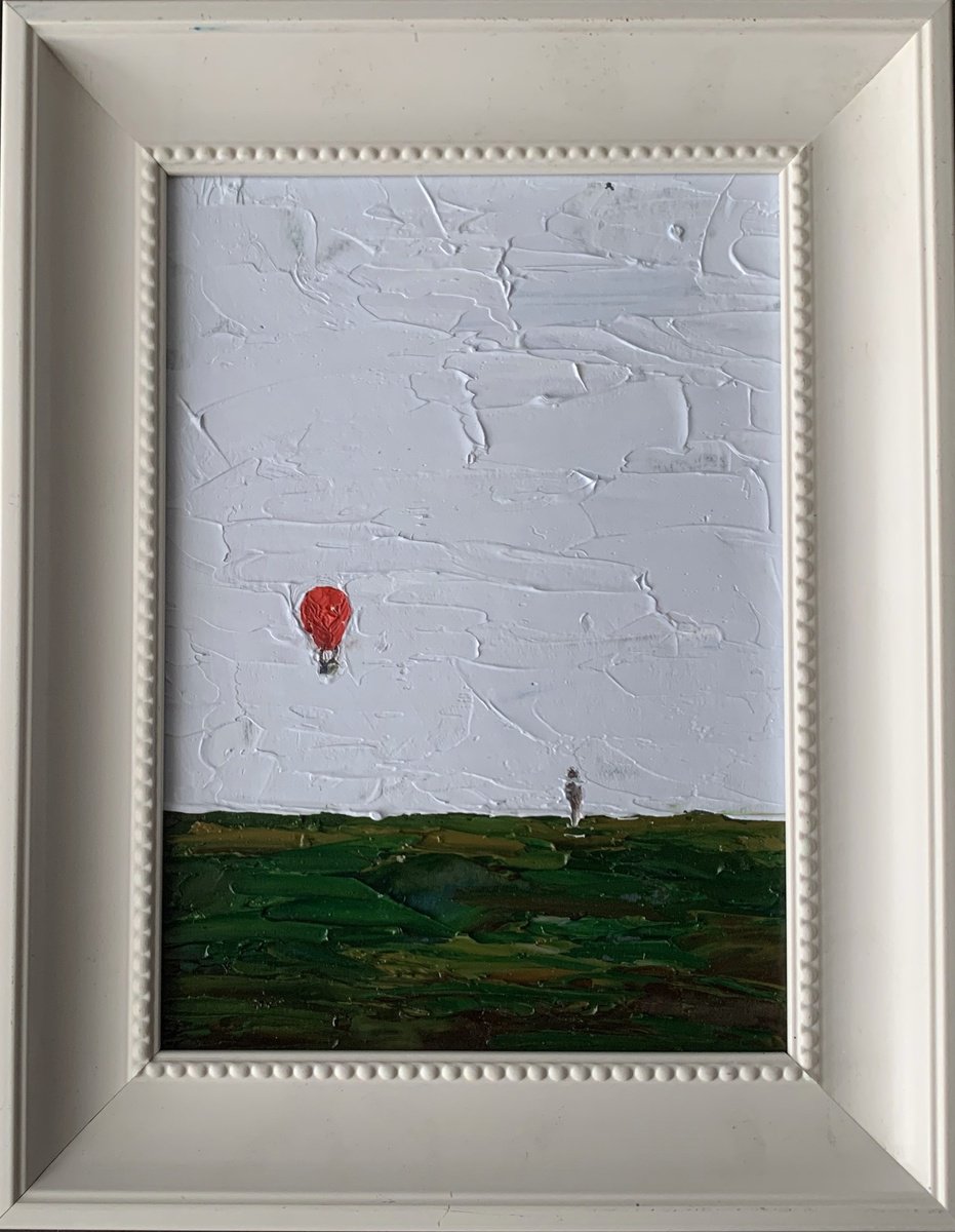 Red air balloon. Oil painting: Vita Schagen | Artfinder