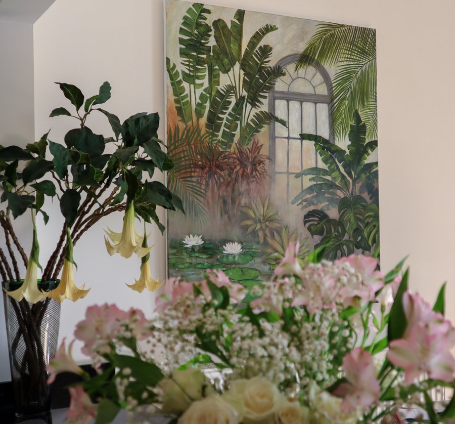 Glasshouse Garden Oil painting by Katia Bellini | Artfinder