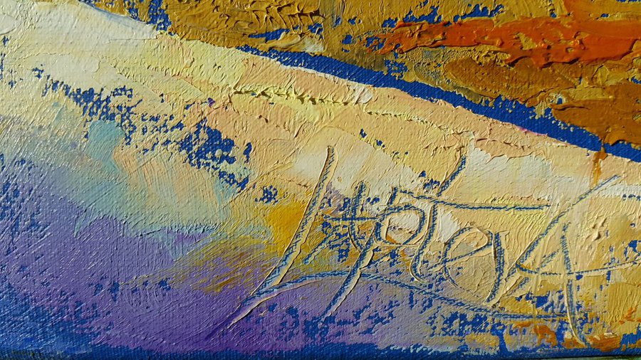 Santorini in flowers Oil painting: Viktoria Lapteva | Artfinder