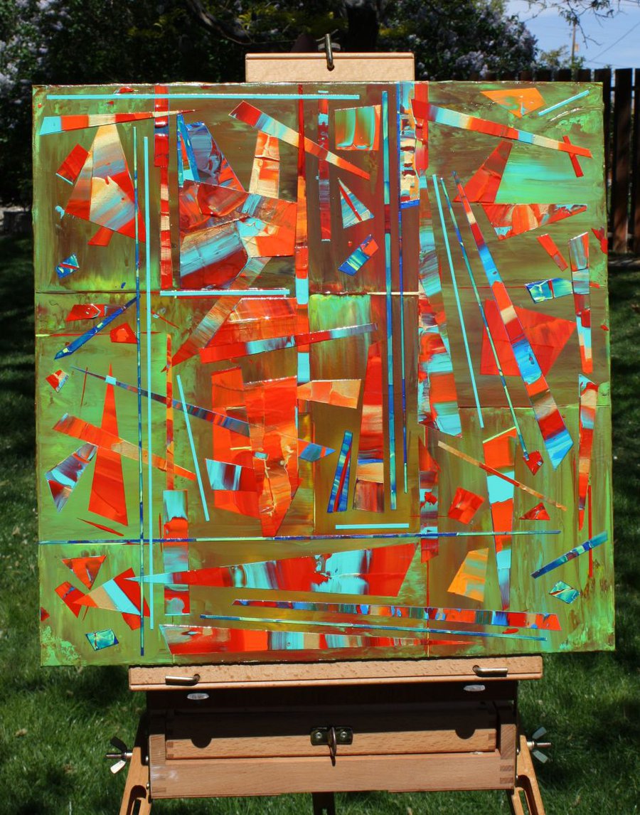 Geometric Abstract Concept 2 Acrylic painting by Robert Lynn | Artfinder