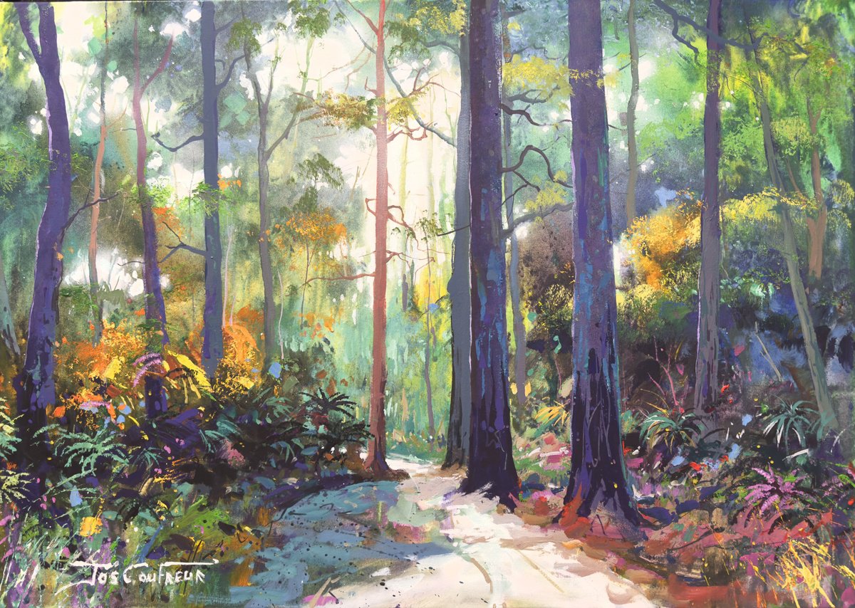 Road through the Forest 18 Acrylic painting: Jos Coufreur | Artfinder