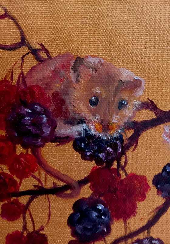 Bramble Mice Oil painting by Lee Campbell | Artfinder