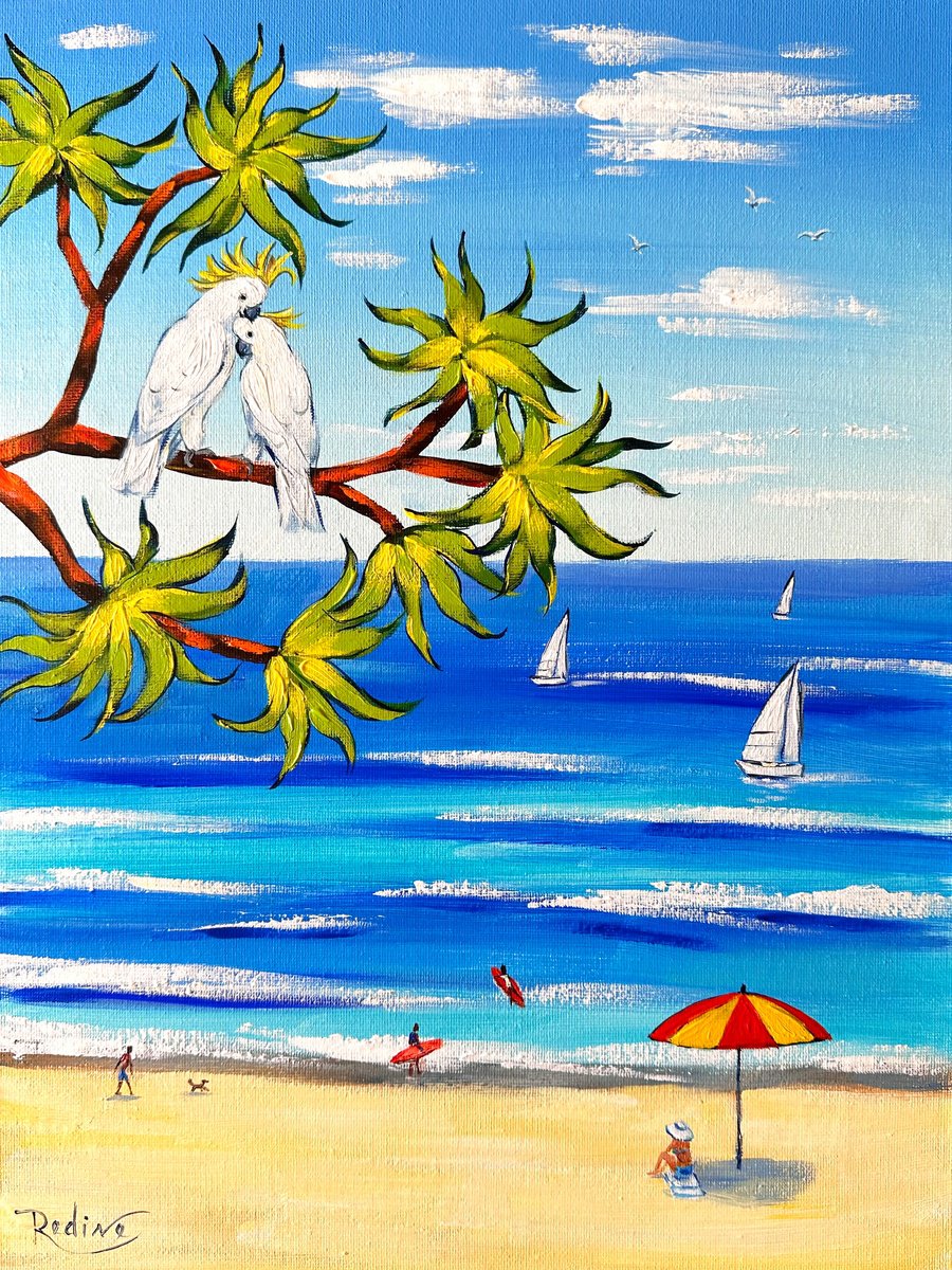 Australian beach holidays Acrylic painting: Irina Redine | Artfinder