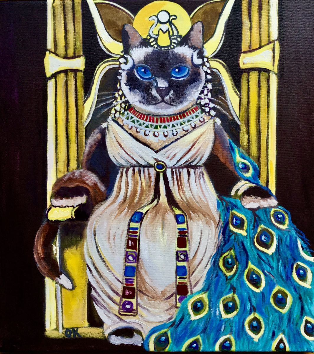 Cat La Cleopatra Egyptian queen. by Olga Koval | Artfinder