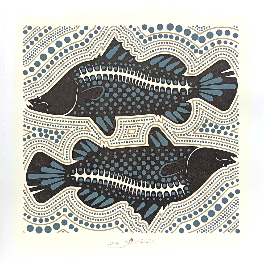 Aboriginal Barramundi Screenprint: Gökhan Okur | Artfinder