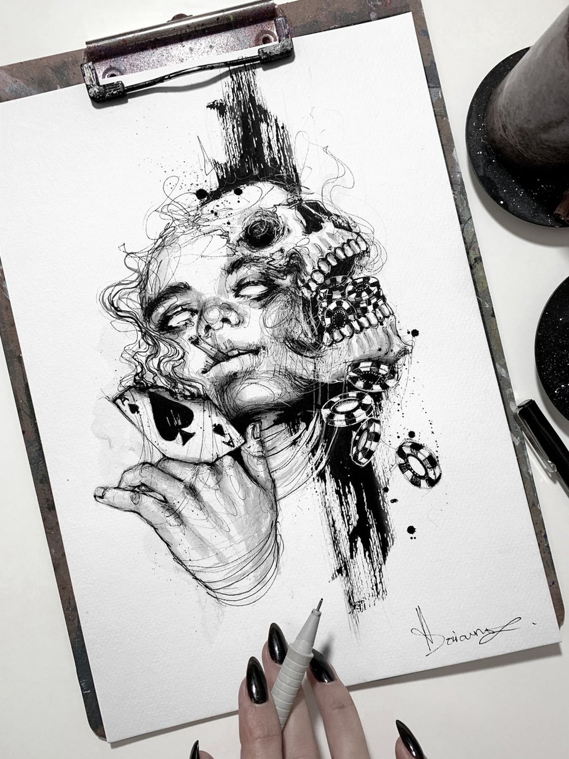 Bluff Ink drawing: Doriana Popa | Artfinder