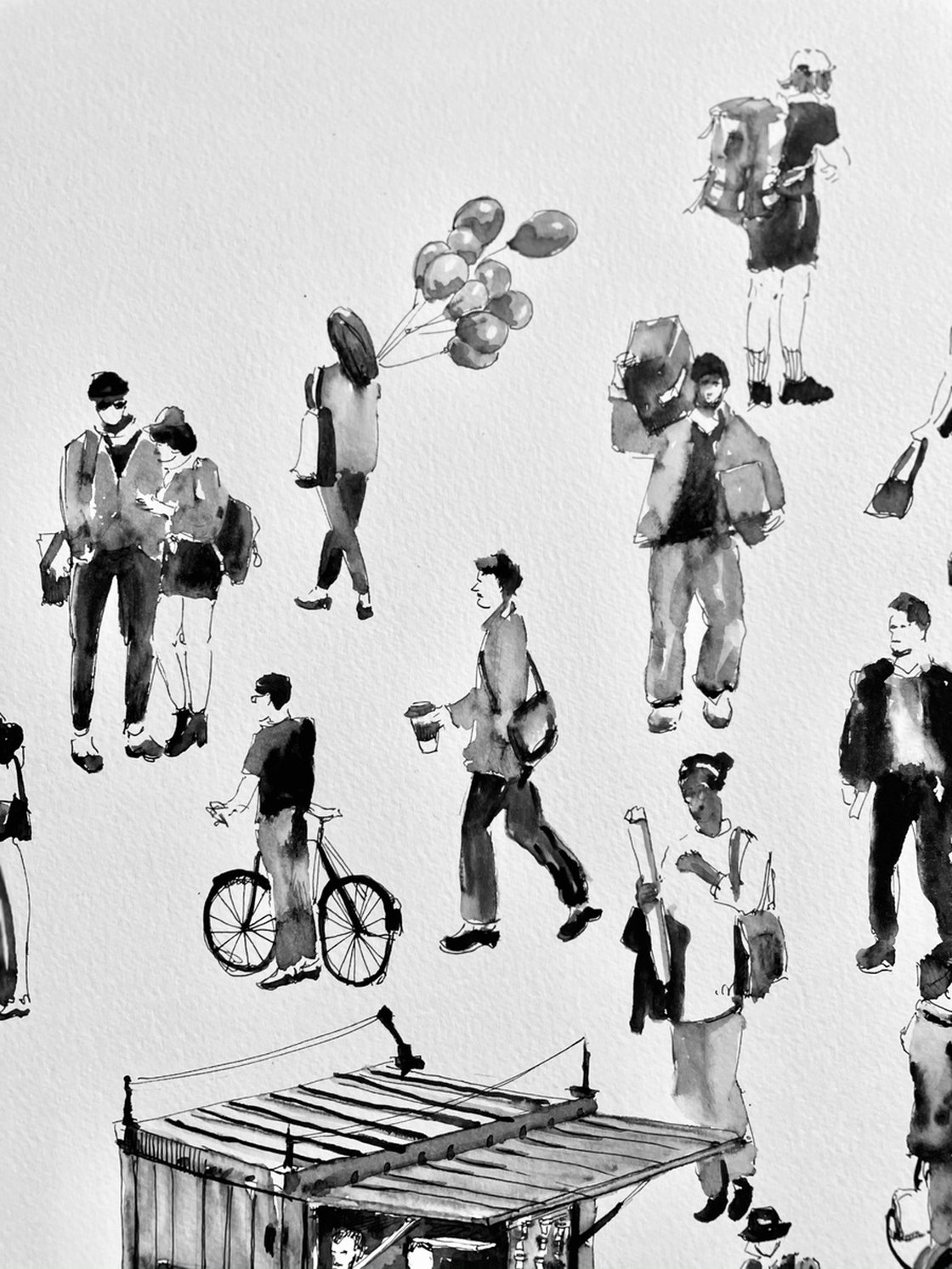 Urban People Watercolour: Bogdan Shiptenko | Artfinder