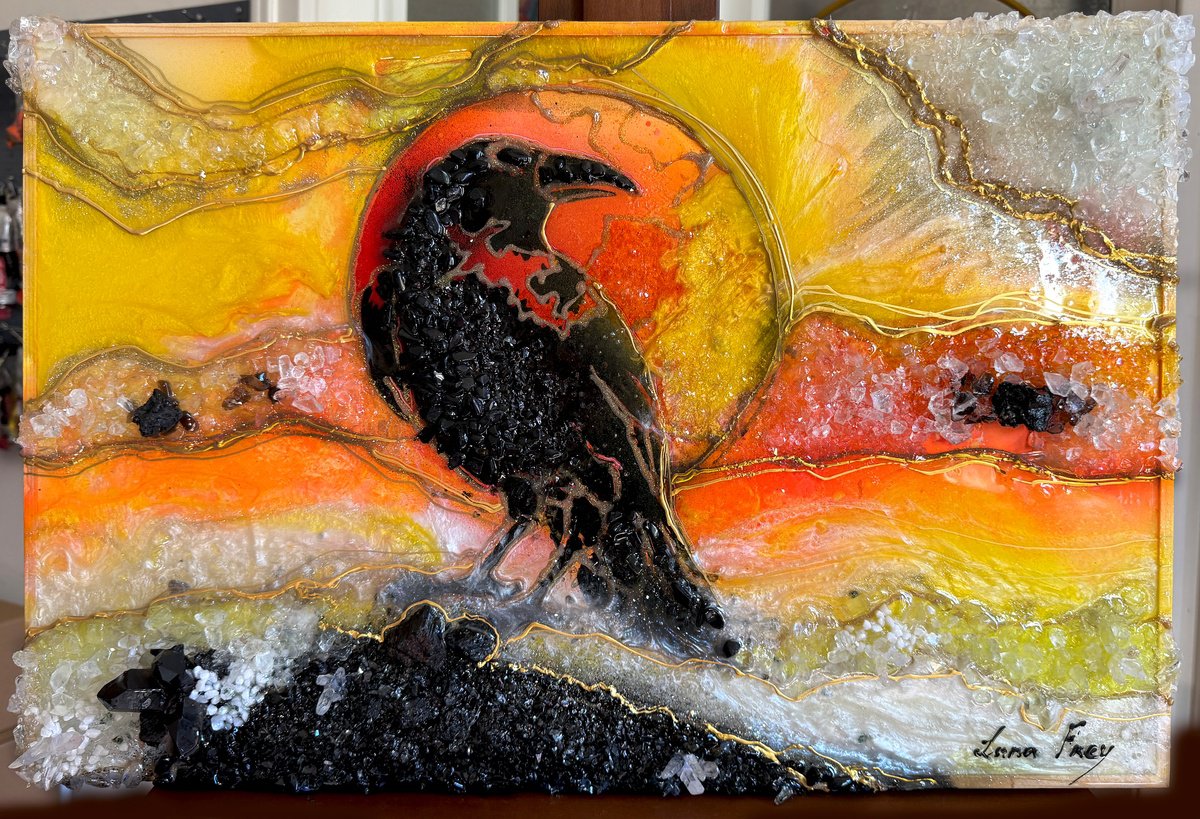 Shrad of Sunset Mixed-media painting: Lana Frey | Artfinder