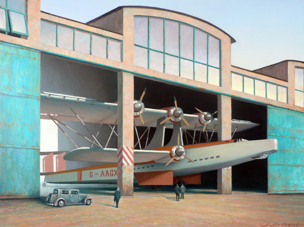 Hangar Oil painting: Sergej Sologub | Artfinder