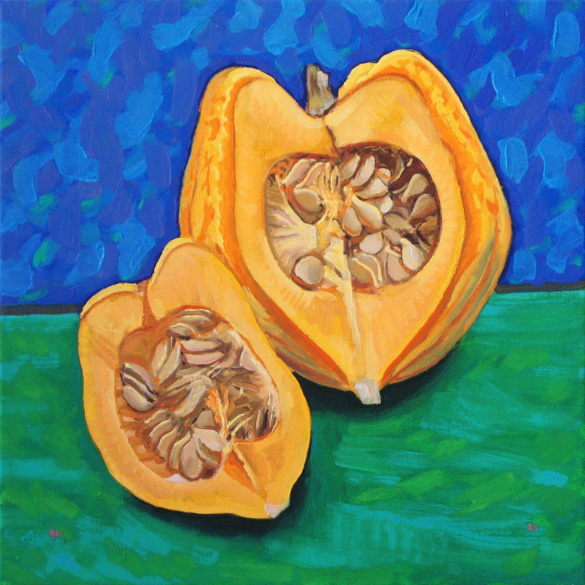 Small Sliced Squash Oil painting: Richard Gibson | Artfinder
