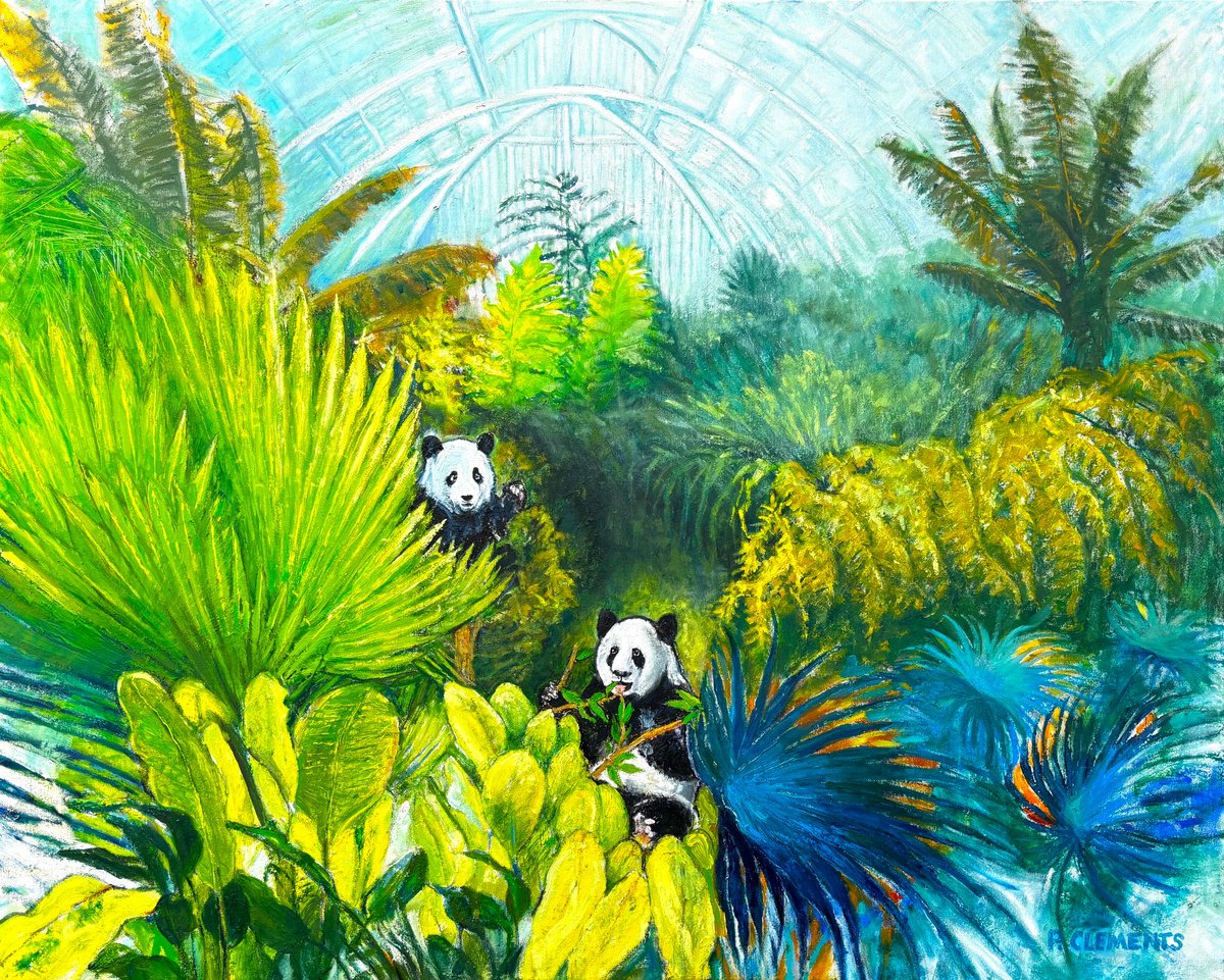 Pandas at Kew Gardens Oil painting: Patricia Clements | Artfinder