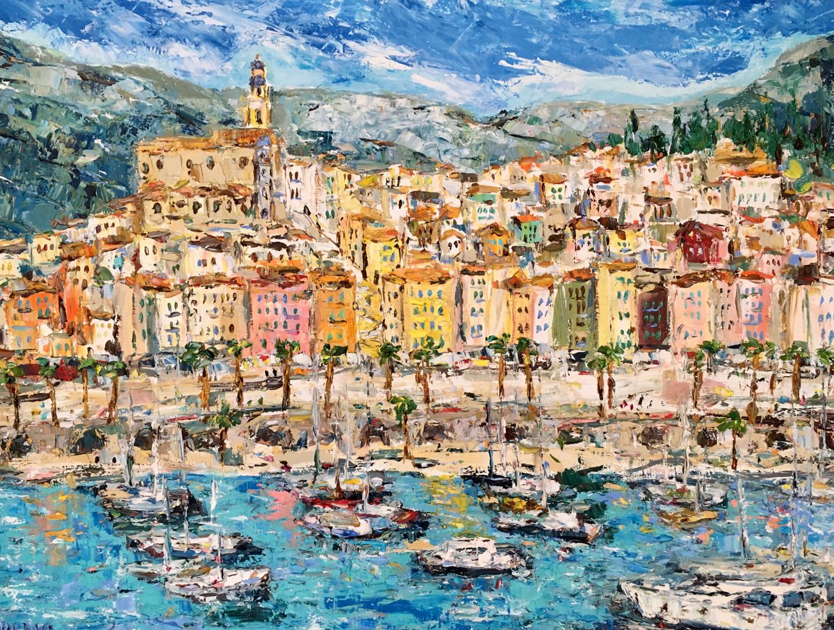 Menton coast Oil painting: Vilma Gataveckienė | Artfinder