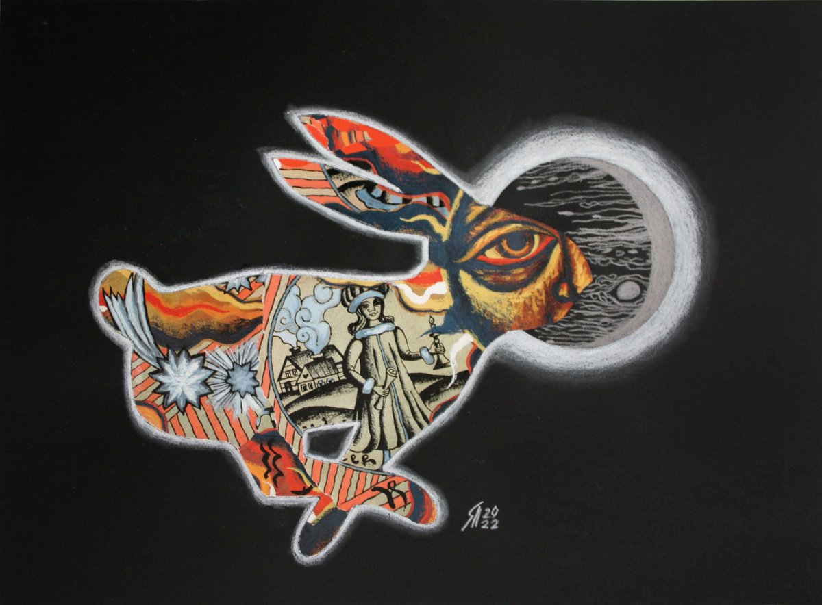 Unknown X, Hare I Collage: Salana Art / Svetlana Samovarova | Artfinder
