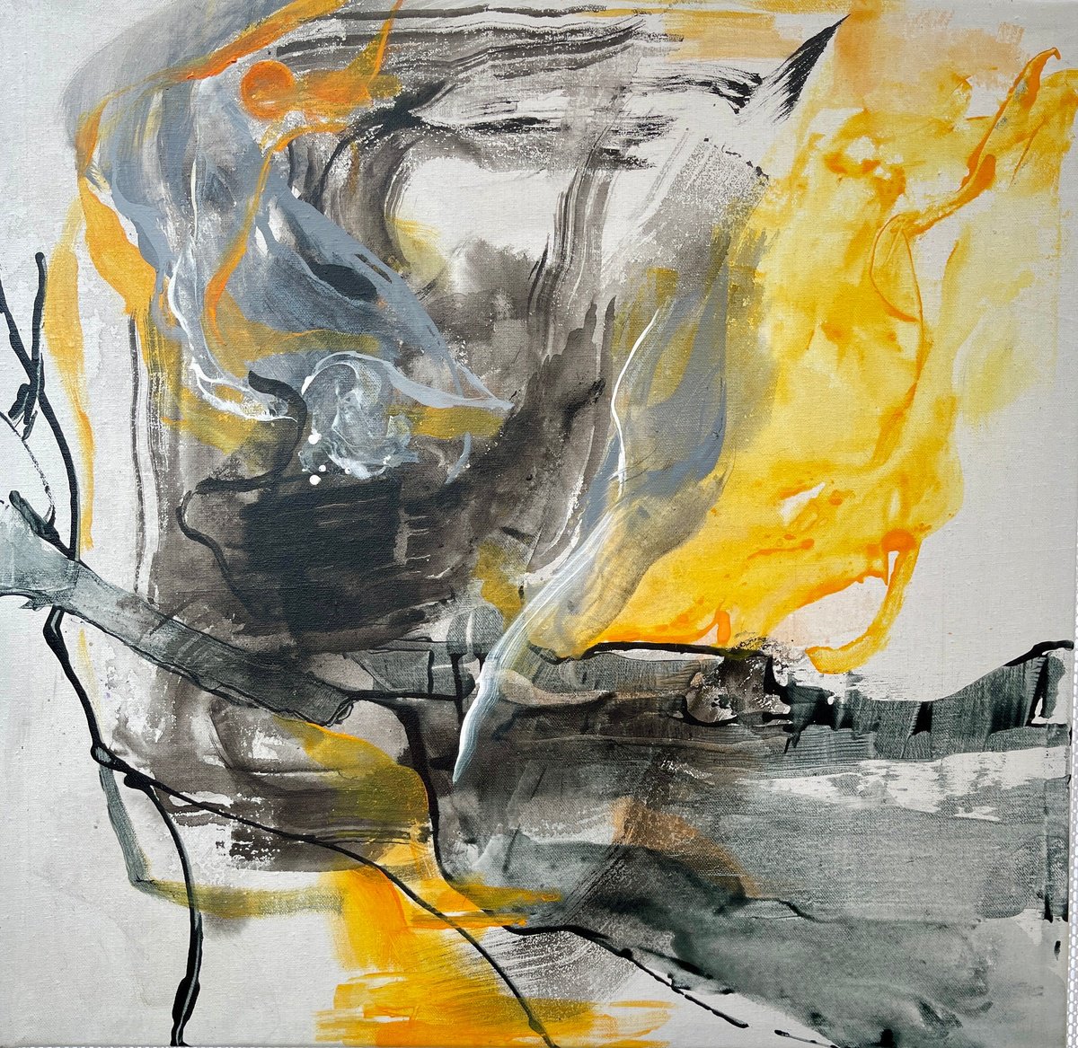 Universe 3 : fire bird Acrylic painting: Tina Ding | Artfinder