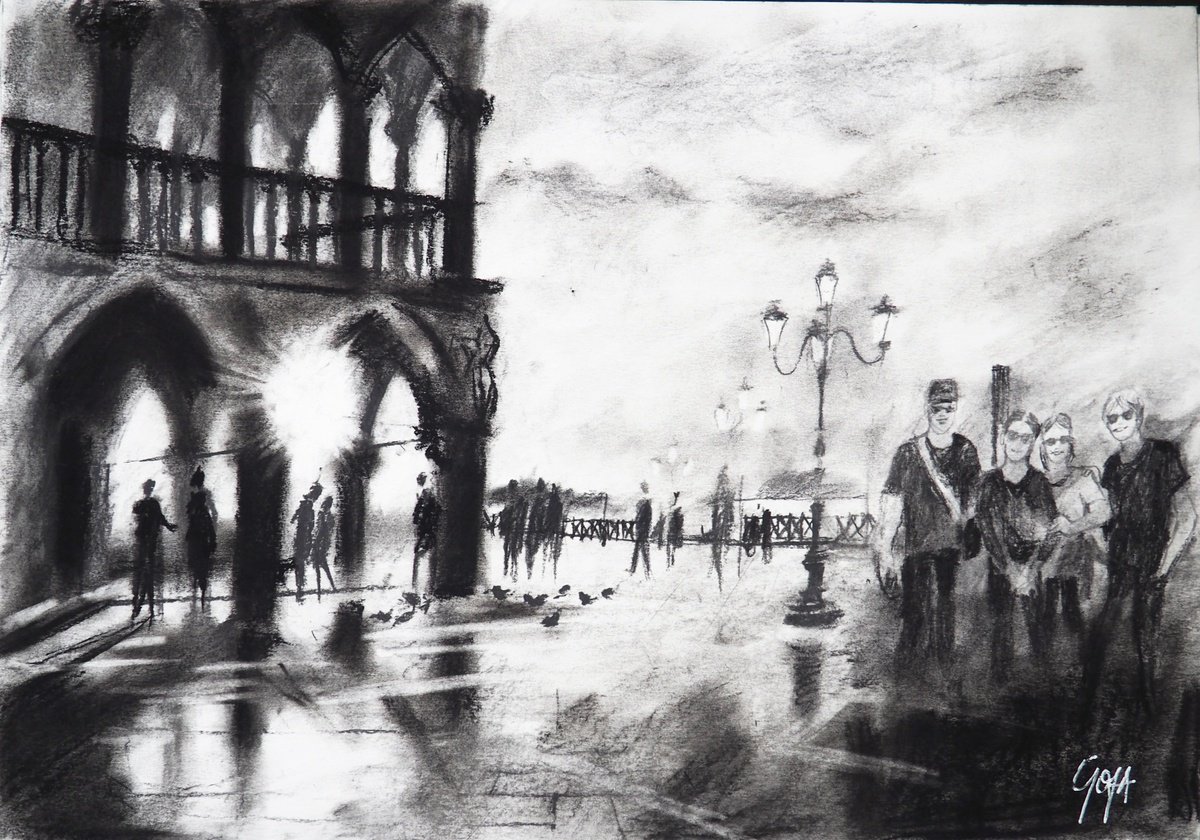 VENICE MEMORIES I Charcoal drawing by Nicolas GOIA | Artfinder